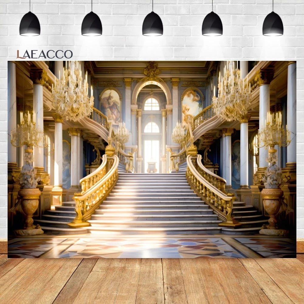Laeacco Wedding Bridal Shower Backdrops Luxury Chandelier Chic Wall ...