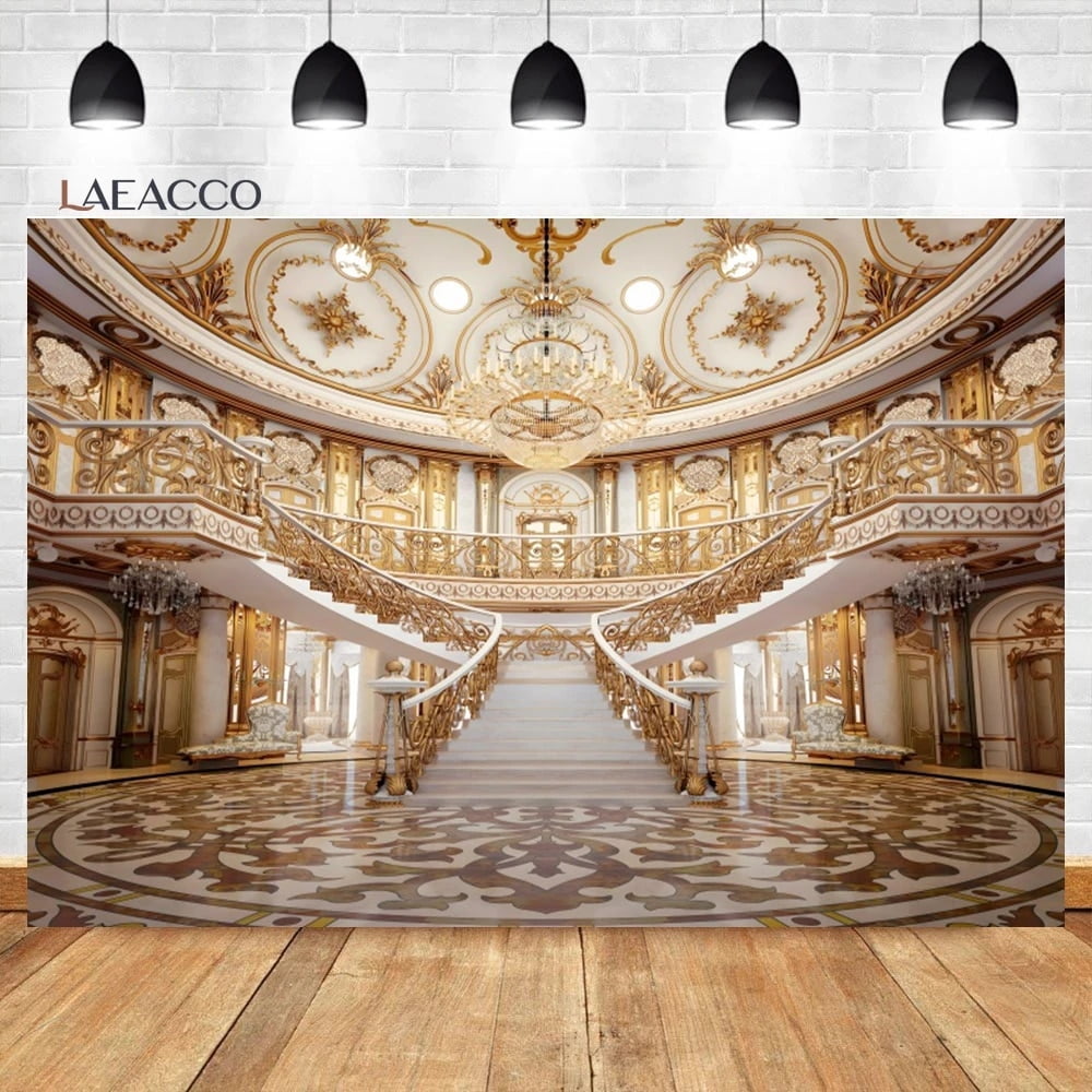 Laeacco Wedding Bridal Shower Backdrops Luxury Chandelier Chic Wall ...