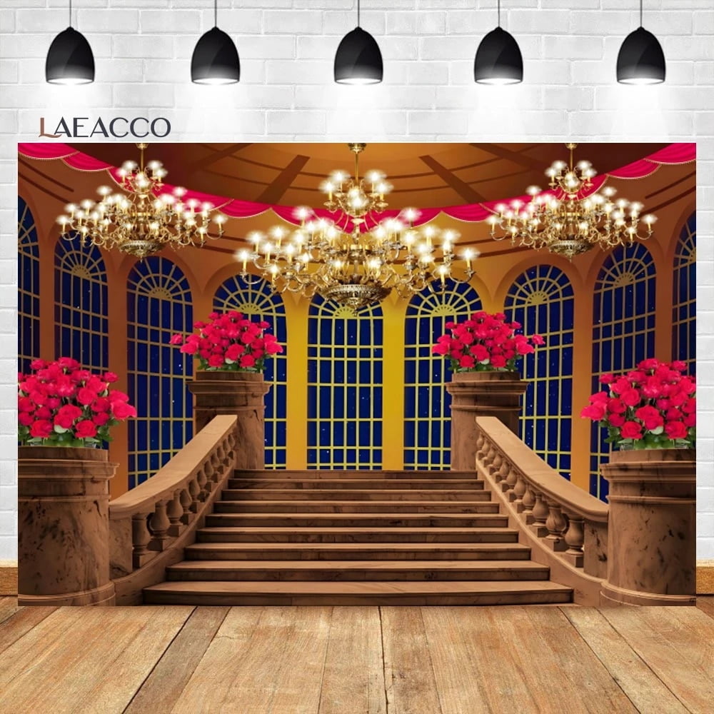 Laeacco Wedding Bridal Shower Backdrops Luxury Chandelier Chic Wall ...