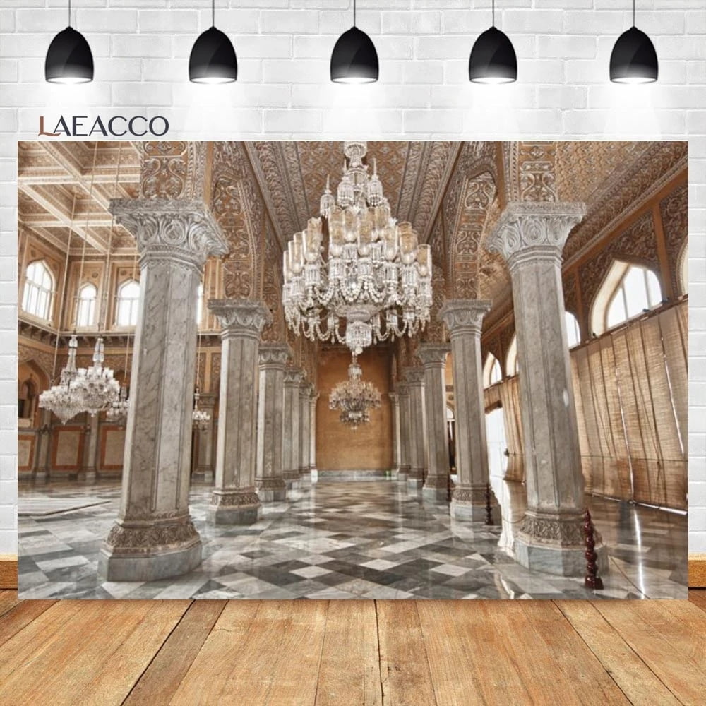 Laeacco Wedding Bridal Shower Backdrops Luxury Chandelier Chic Wall ...