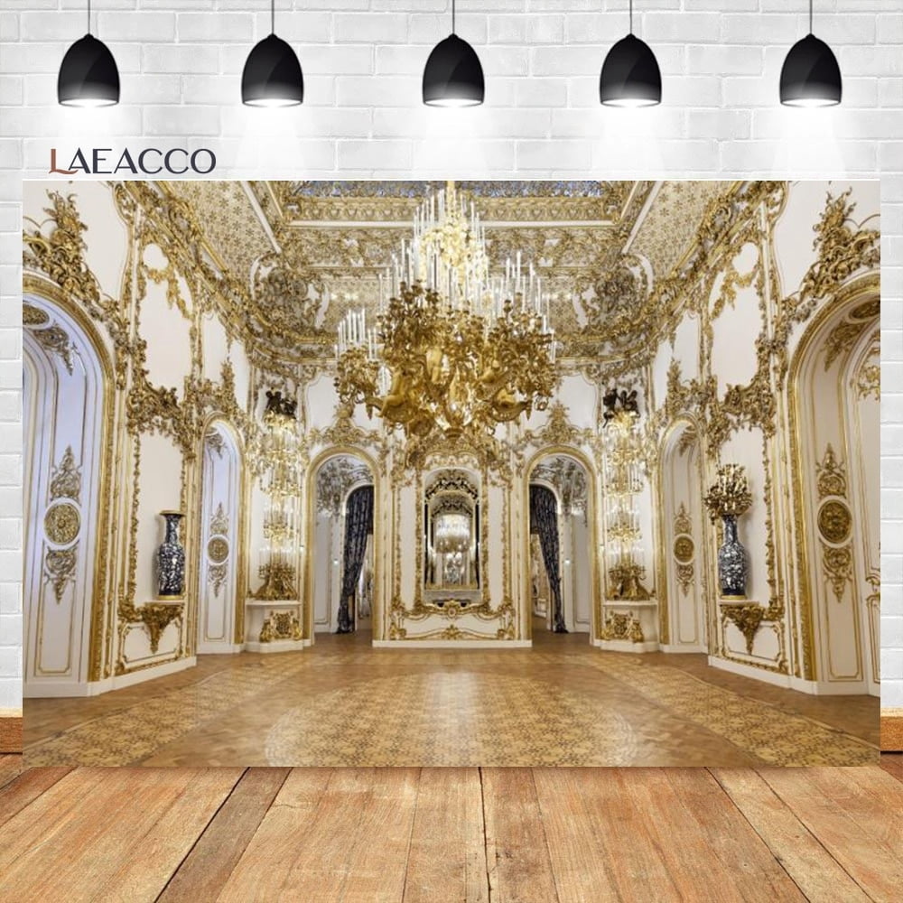 Laeacco Wedding Bridal Shower Backdrops Luxury Chandelier Chic Wall ...