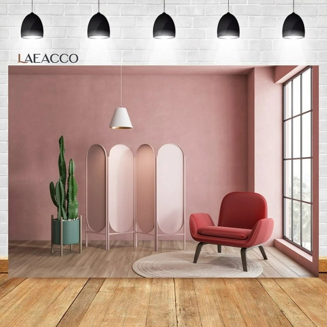 Laeacco White Chic House Room Interior French Window Scenery Green ...