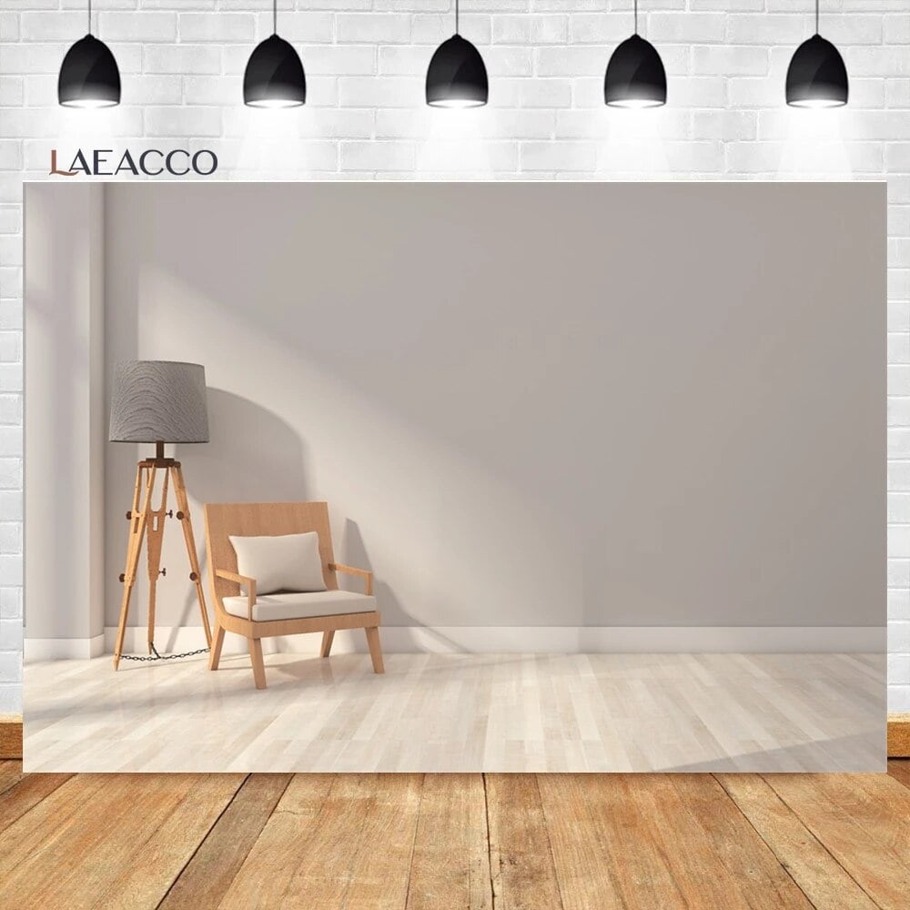 Laeacco White Chic House Room Interior French Window Scenery Green ...