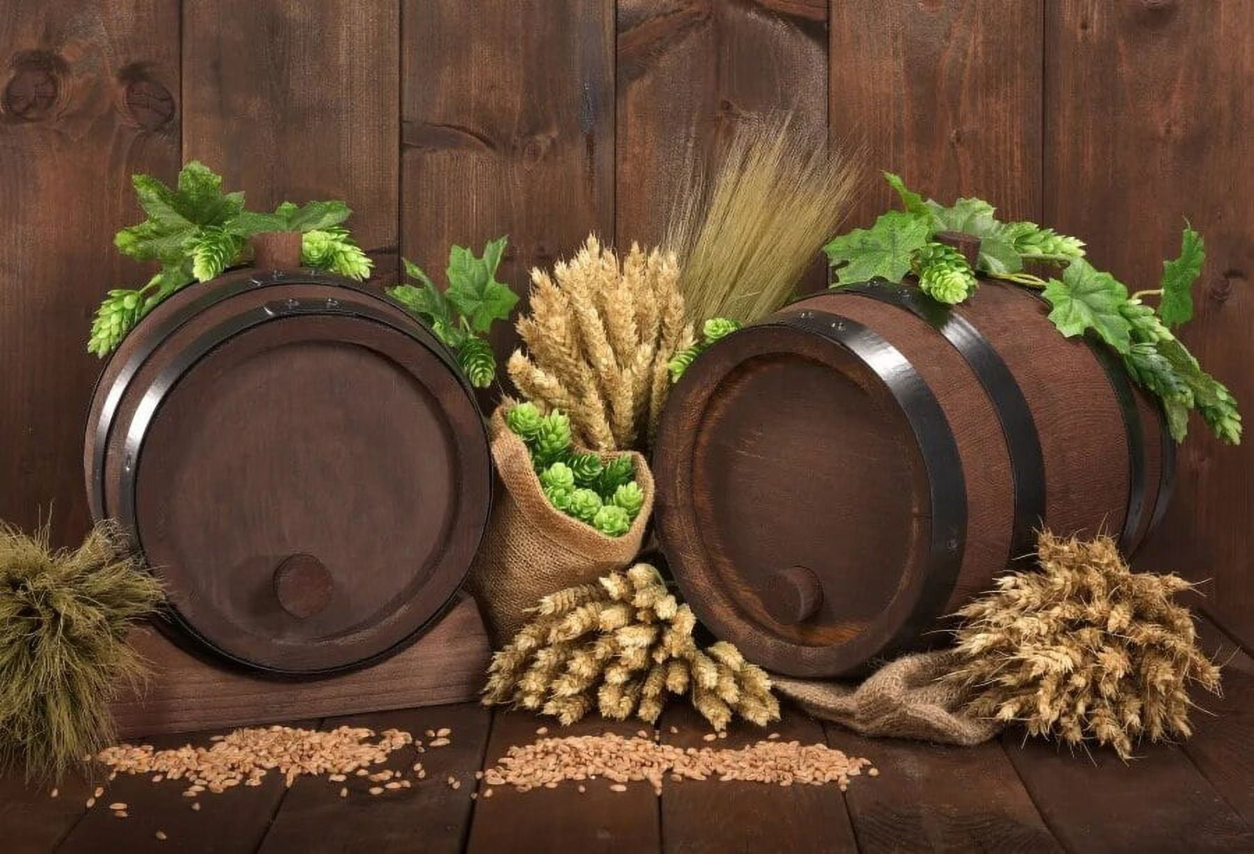 Laeacco Wine Photo Backdrop Poster Vintage Wooden Jar Grape Wine Autumn ...