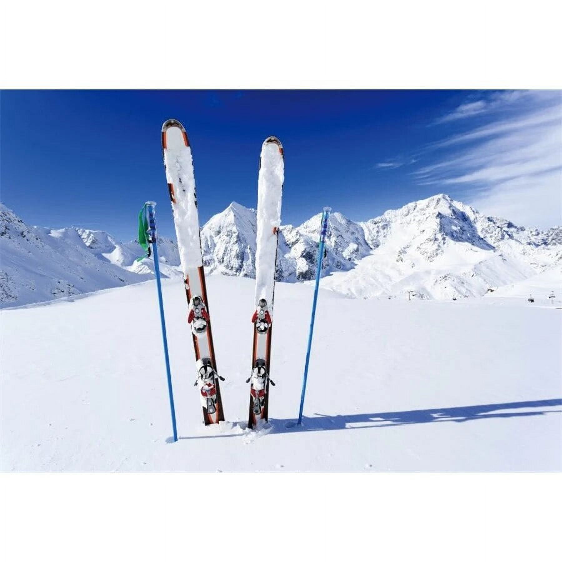 Laeacco Winter Snow Mountain Ski Slate Sunny Day Holiday Party Scenic ...