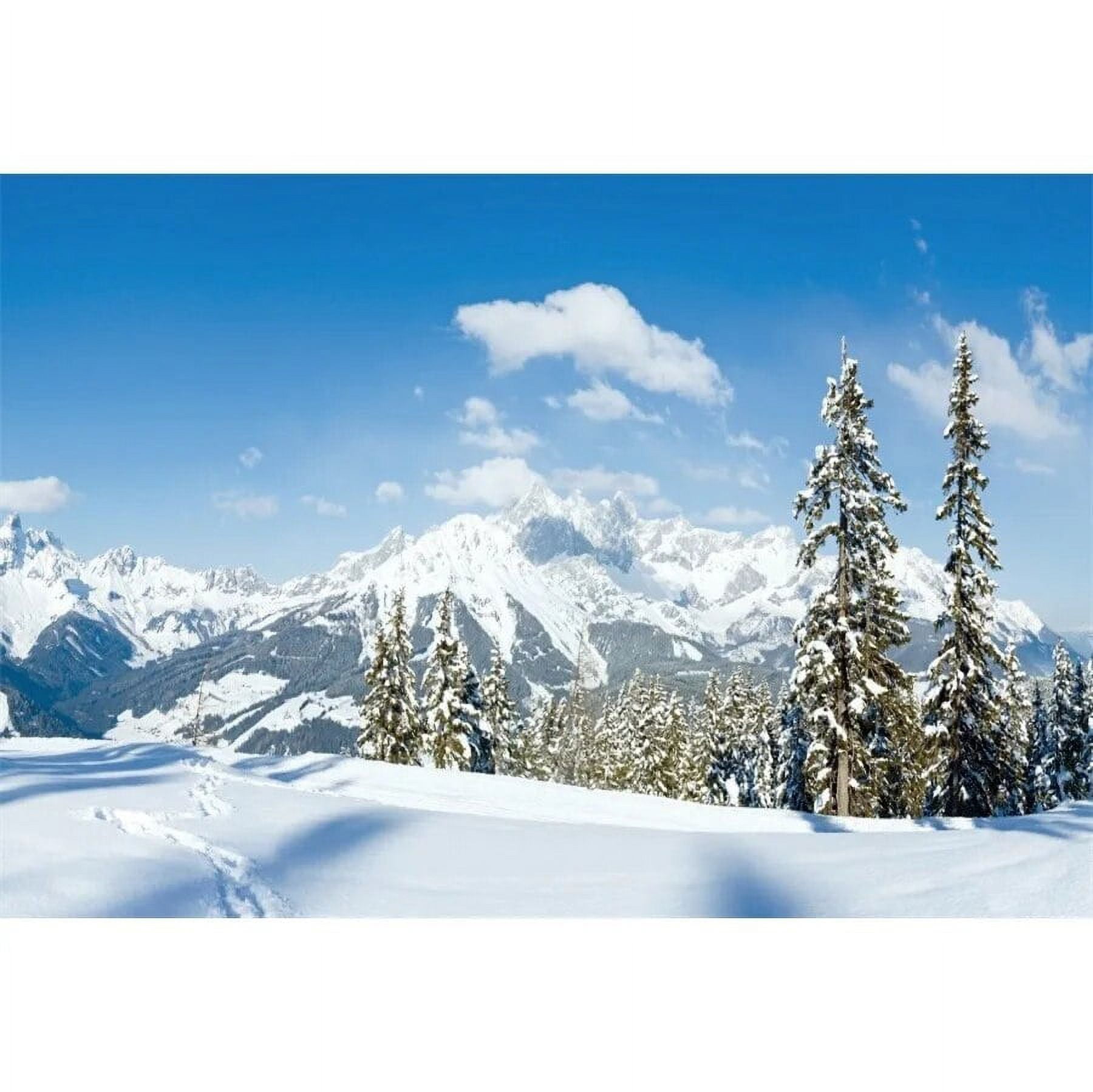 Laeacco Winter Snow Mountain Ski Slate Sunny Day Holiday Party Scenic ...