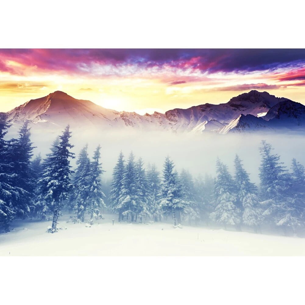 Laeacco Winter Snow Mountain Ski Slate Sunny Day Holiday Party Scenic ...