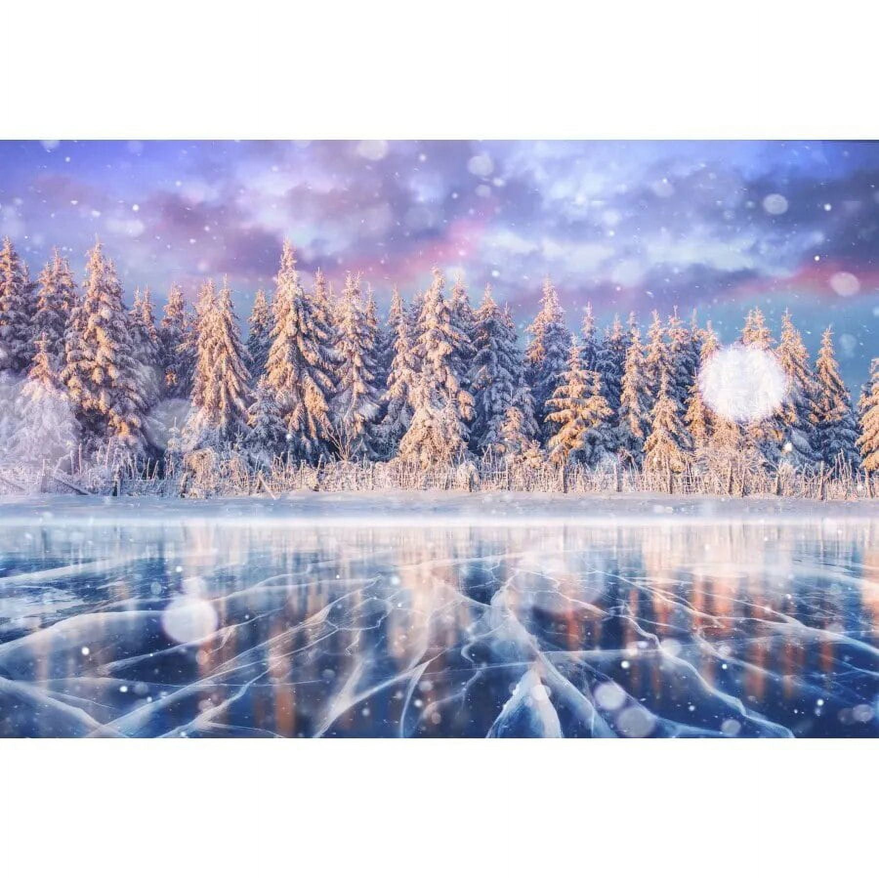 Laeacco Winter Snow Mountain Ski Slate Sunny Day Holiday Party Scenic ...