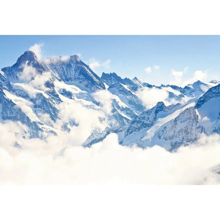 Laeacco Winter Snow Mountain Ski Slate Sunny Day Holiday Party Scenic ...