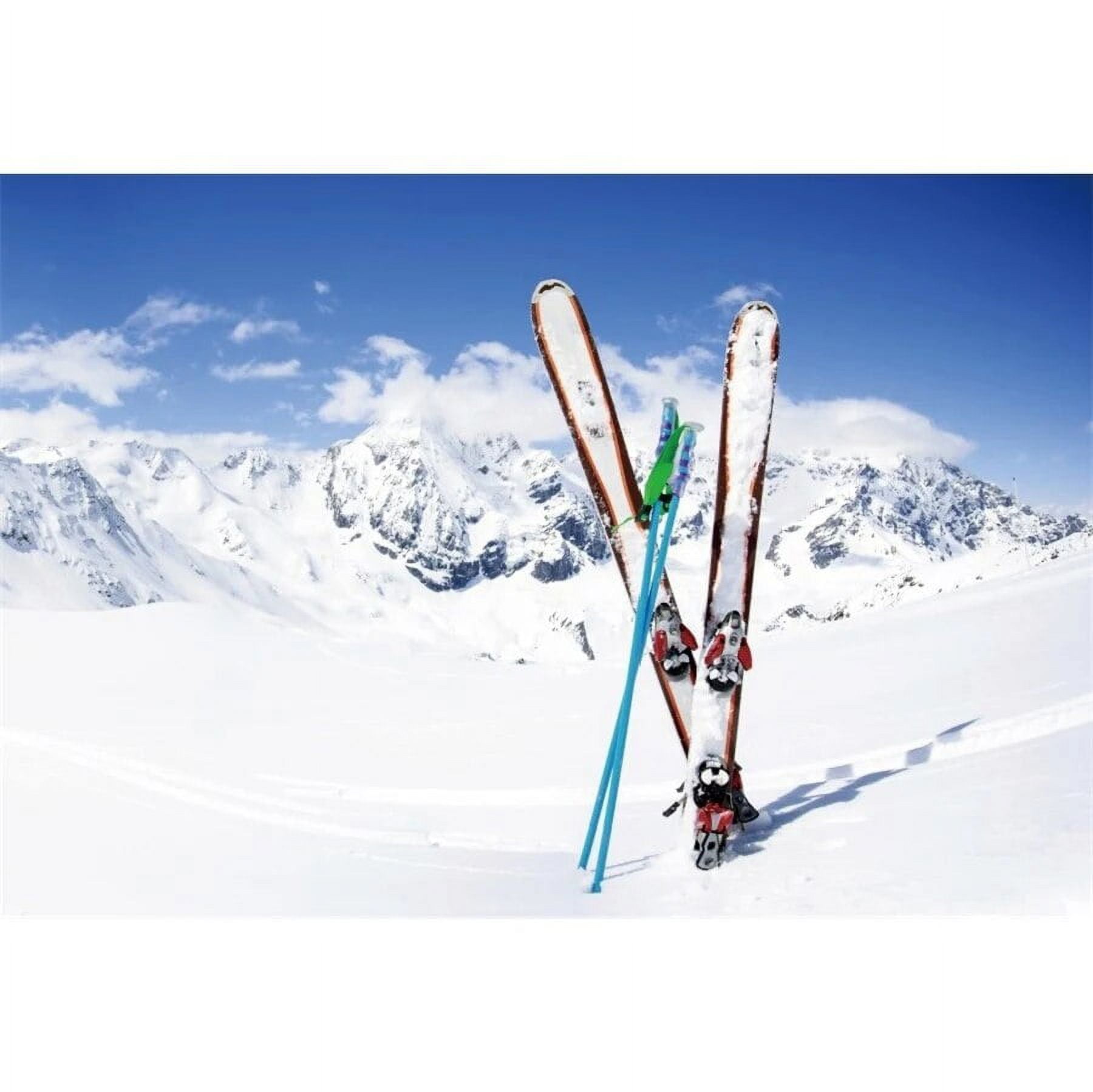 Laeacco Winter Snow Mountain Ski Slate Sunny Day Holiday Party Scenic ...