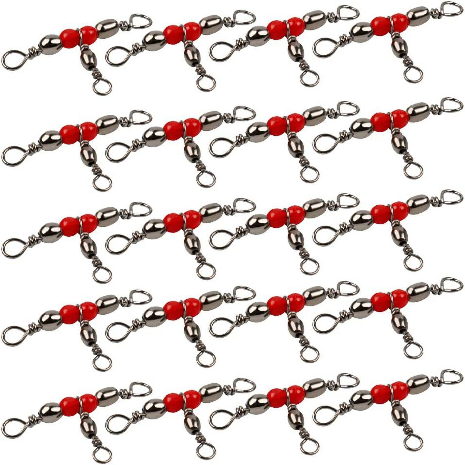 Laegsmetg 20pcs Fishing Swivels Brass Barrel Triple Swivel Snaps Cross ...