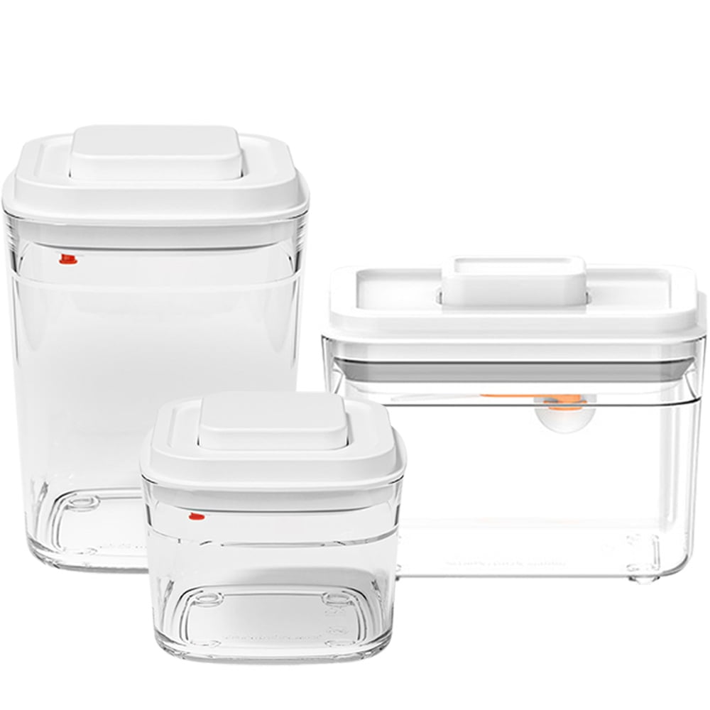 Laegsmetg 3-Piece Button Opening Airtight Food Storage Containers ...