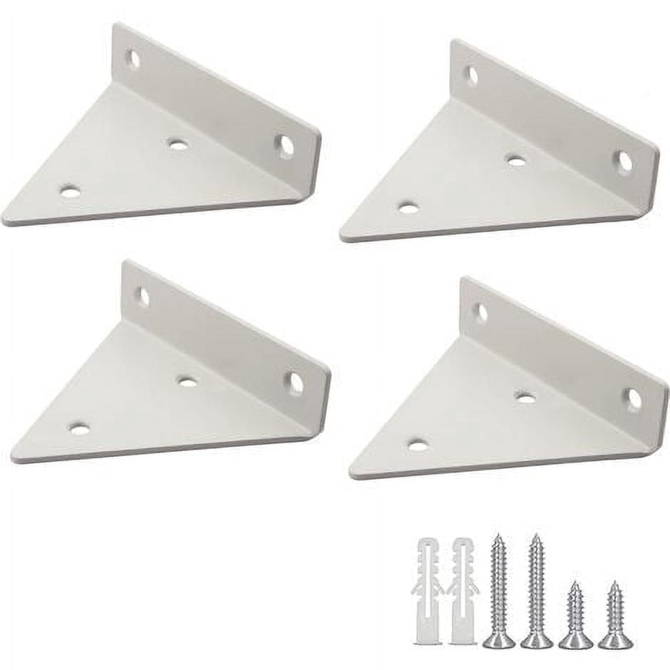 Laegsmetg Set of 4 White Triangle Shelf Brackets Wall Shelf Brace with ...