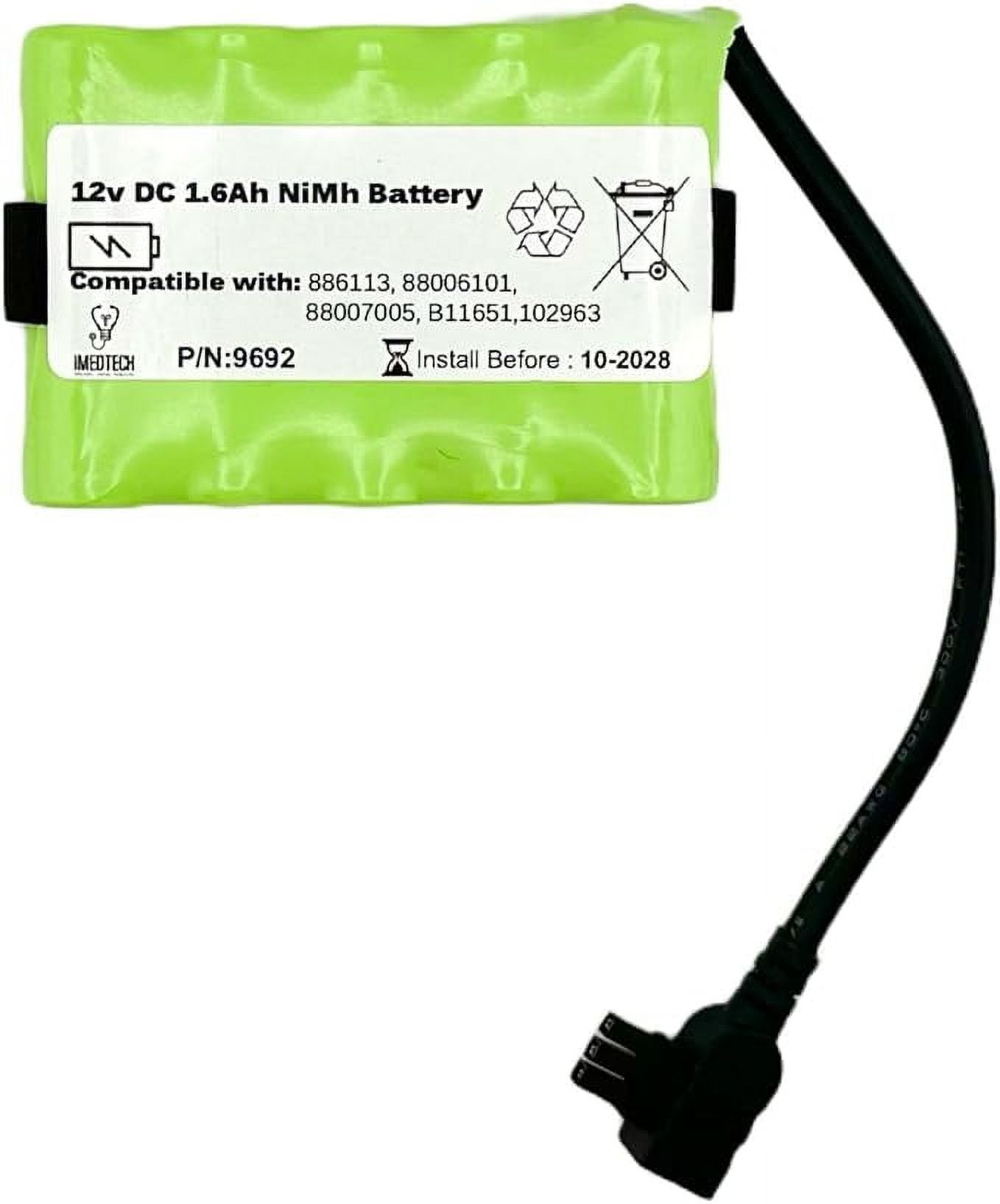 Laerdal 886113 Rechargeable NiMH Battery, 12V Capacity, 1.6mAh for ...