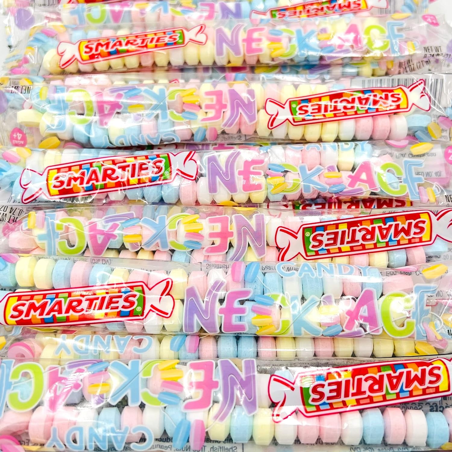 LaetaFood Smarties Candy Necklaces 0.74 Ounce, Great Birthday Party ...