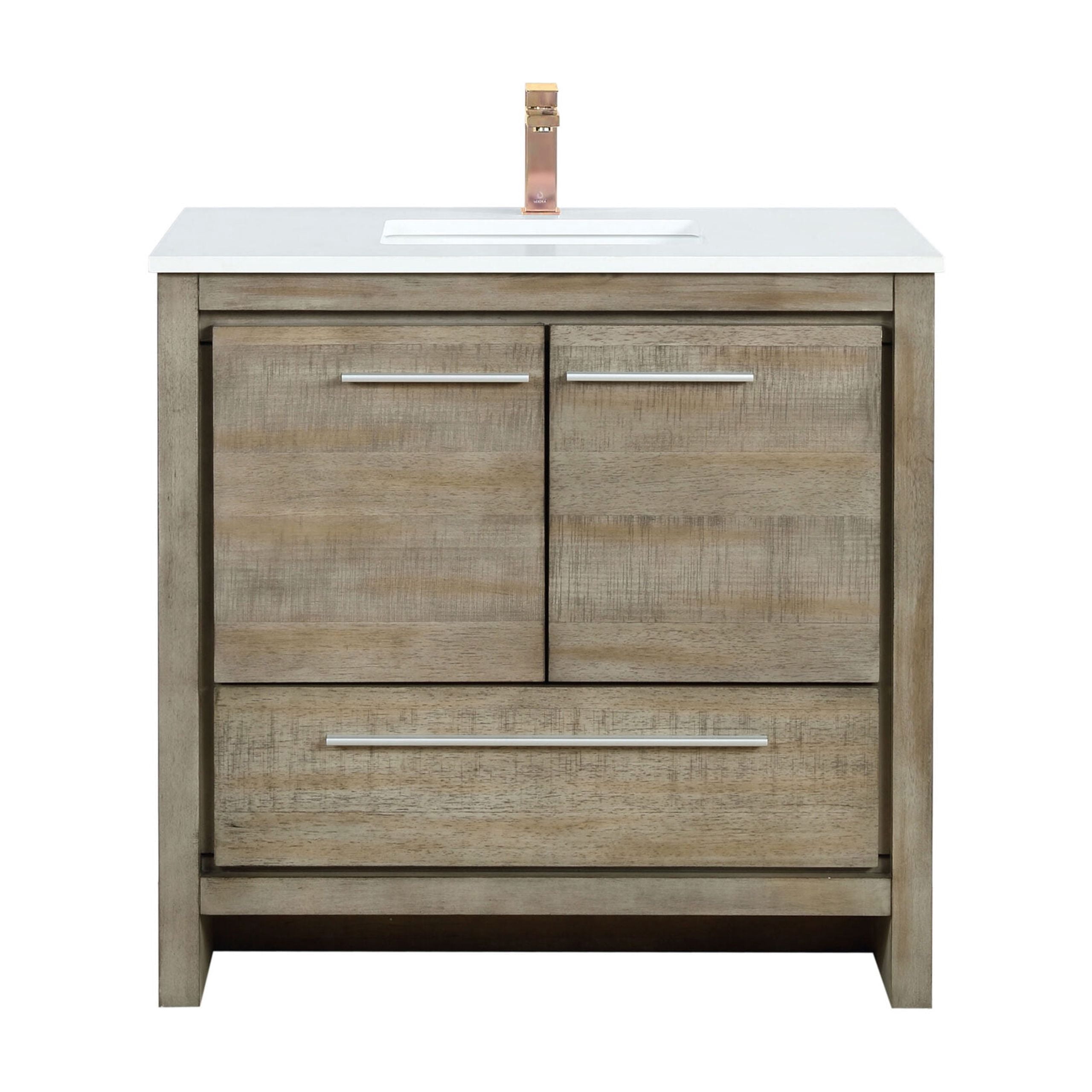 Lafarre 36 in W Rustic Acacia Bath Vanity, Cultured Marble Top and Rose ...