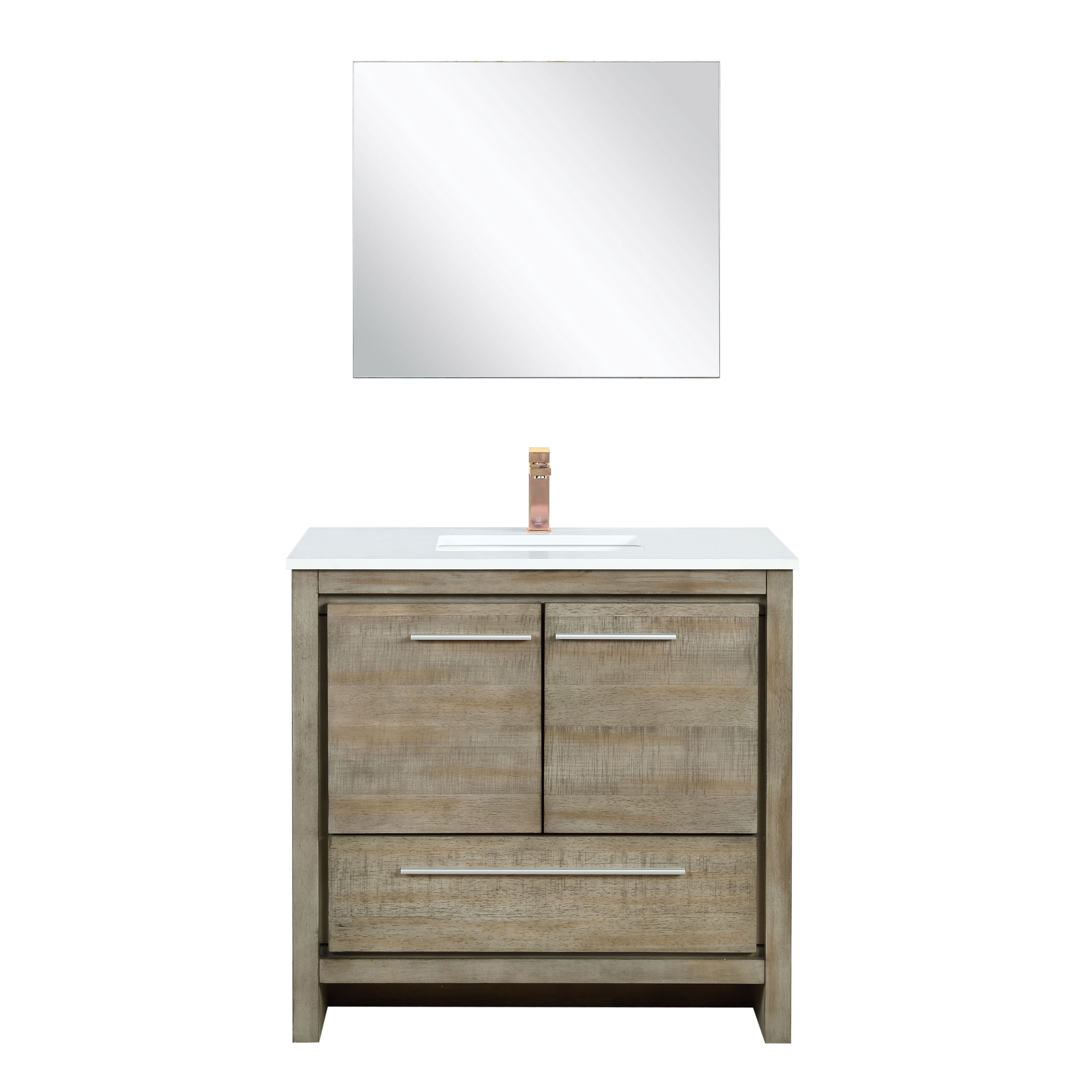 Lafarre 36 in W Rustic Acacia Vanity, Cultured Marble Top, Faucet Set ...