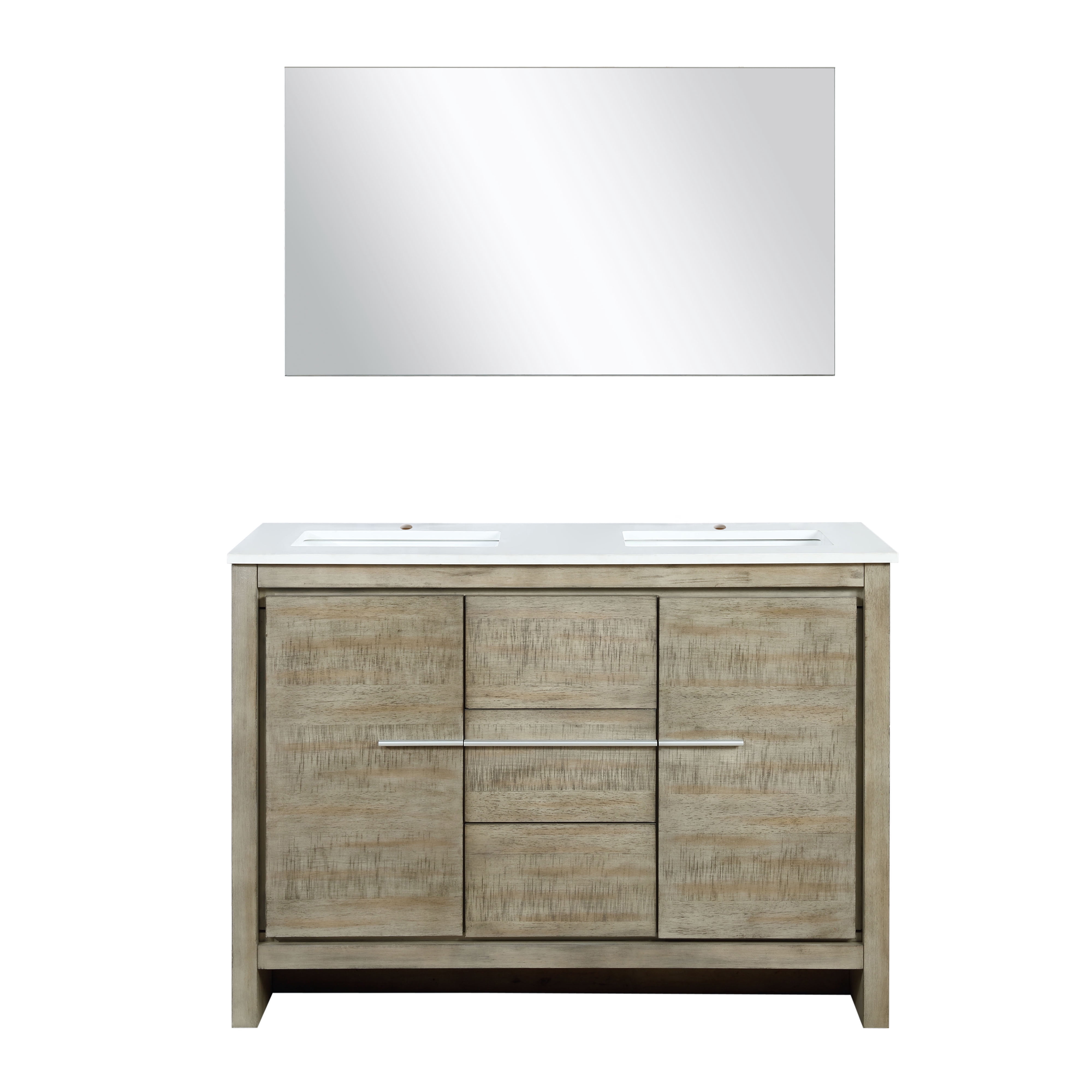Lafarre 48 in W Rustic Acacia Double Bath Vanity, Cultured Marble Top ...