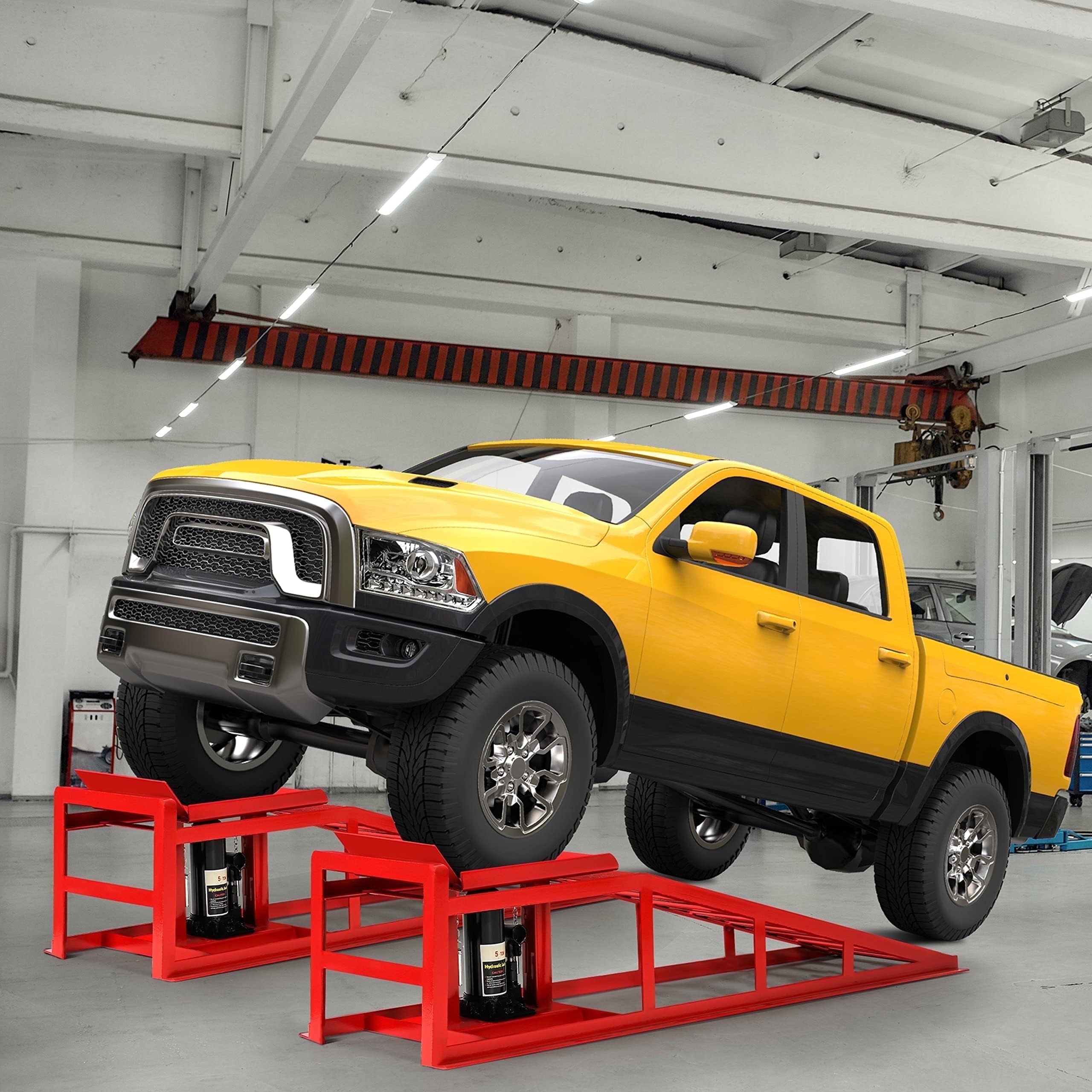 Lafati 2-Pack Hydraulic Car Ramps: Heavy-Duty Vehicle Ramps with 5T ...