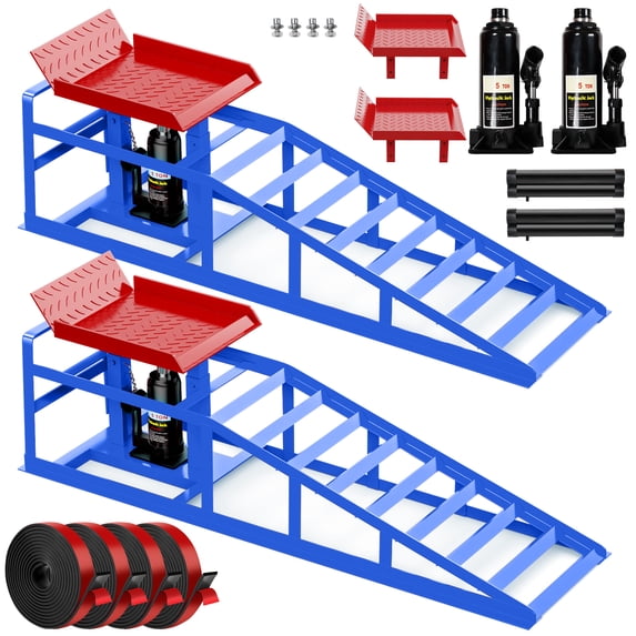 Lafati 2PCS 5T 10000lbs Hydraulic Car Ramps, Heavy-Duty Steel Vehicle ...