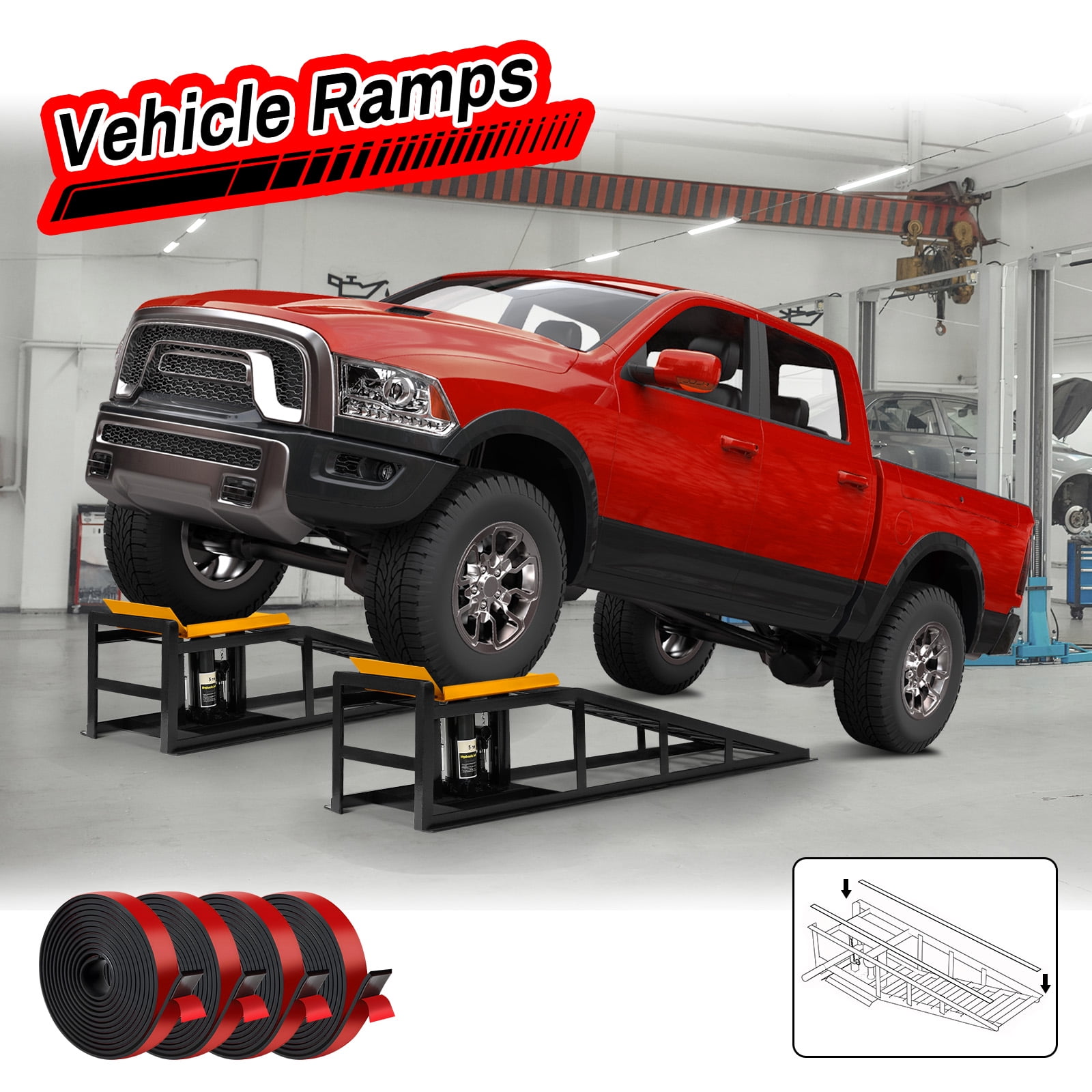 Lafati 4" Rise Rubber Curb Ramps Heavy Duty Driveway Curb Ramp 22000Lbs ...