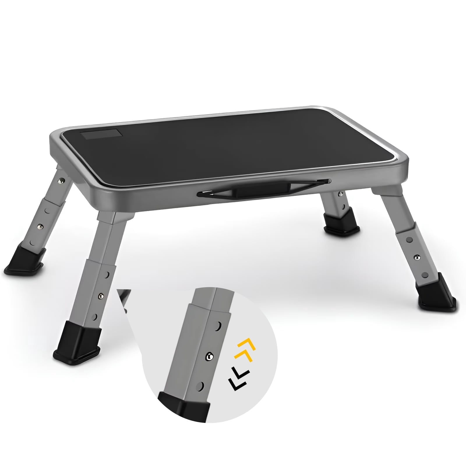Lafati RV Step Stool, Folding Platform, Fully Covered Non-Slip Surface ...
