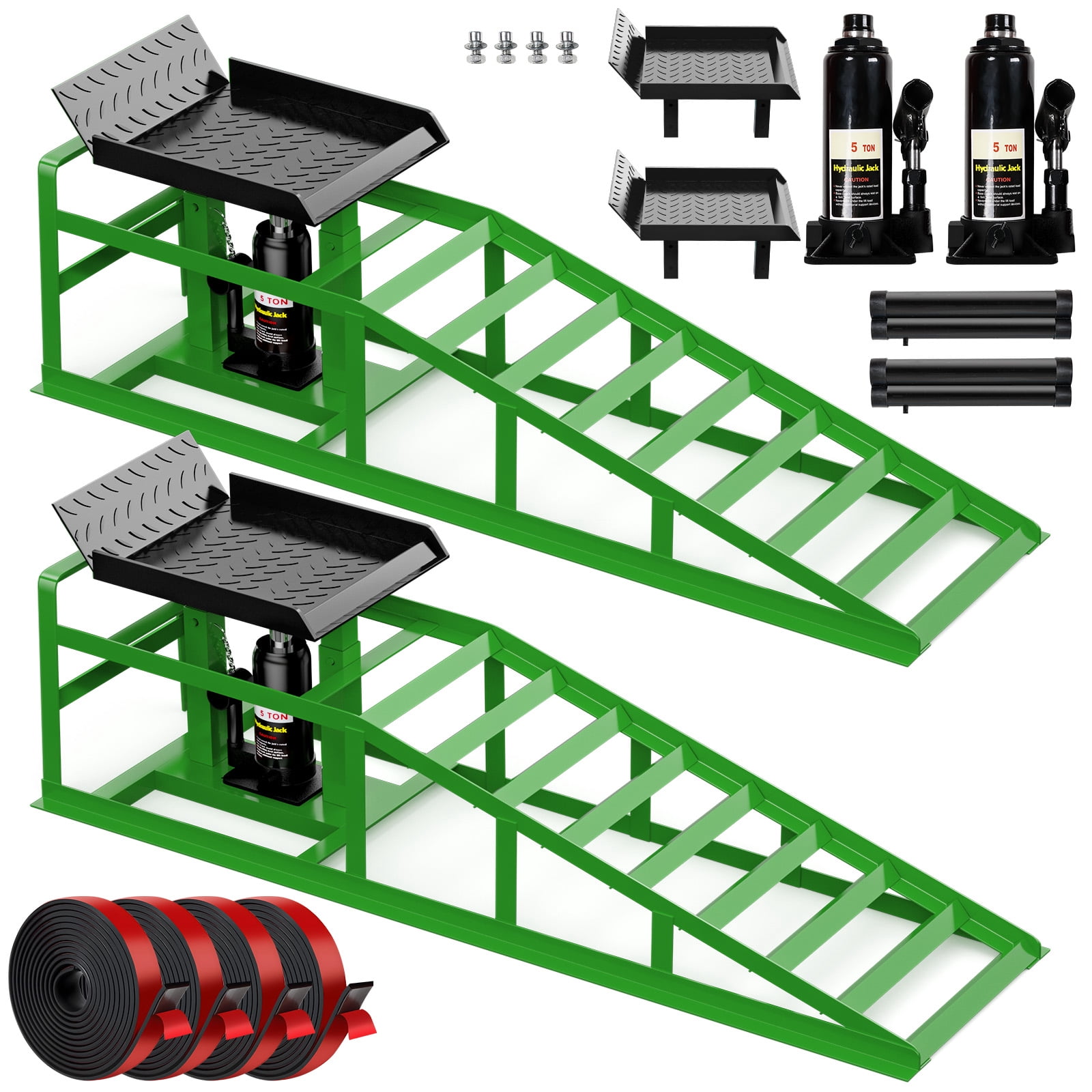 Lafati 2-Pack Hydraulic Car Ramps: Heavy-Duty Vehicle Ramps with 5T ...