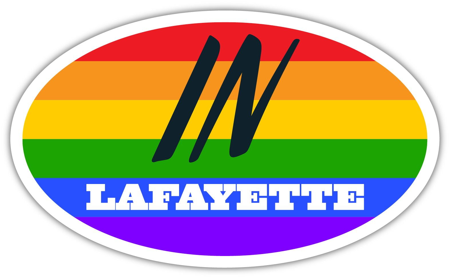 Lafayette IN Indiana Tippecanoe County Rainbow Pride Flag 6 Stripes ...