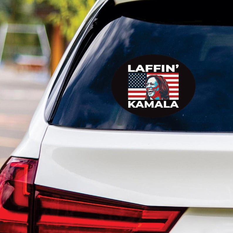 Laffin' Kamala Sticker Vinyl Decal, Kamala Harris 2024 Sticker, Harris ...