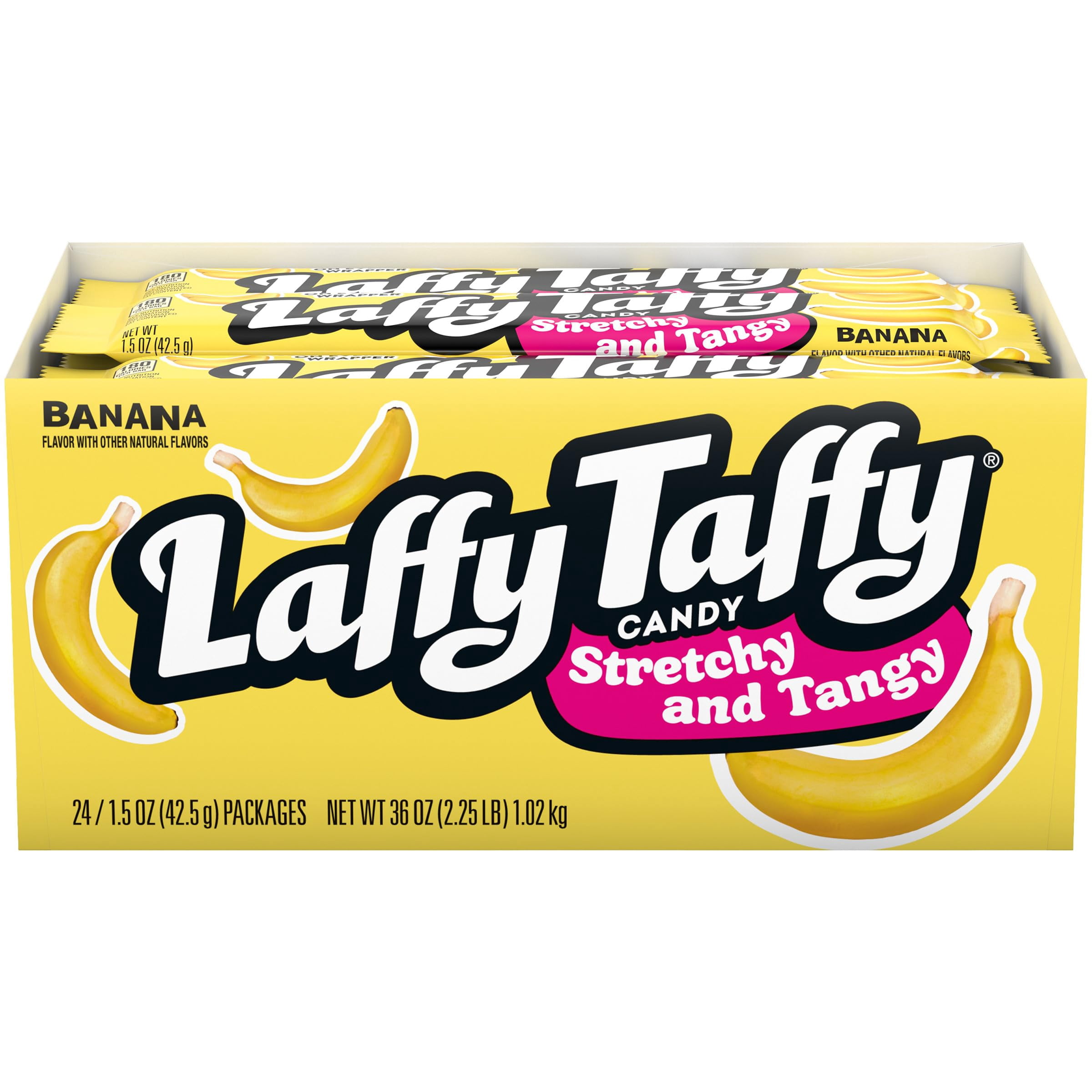 Laffy Taffy Candy, Stretchy & MDA05 Tangy, Banana Flavor, 1.5 Ounce ...