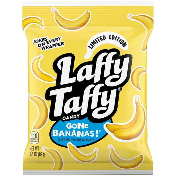 Ferrara, Laffy Taffy Mini Banana Bars, 3.5 oz, Chewy Banana Candy ...