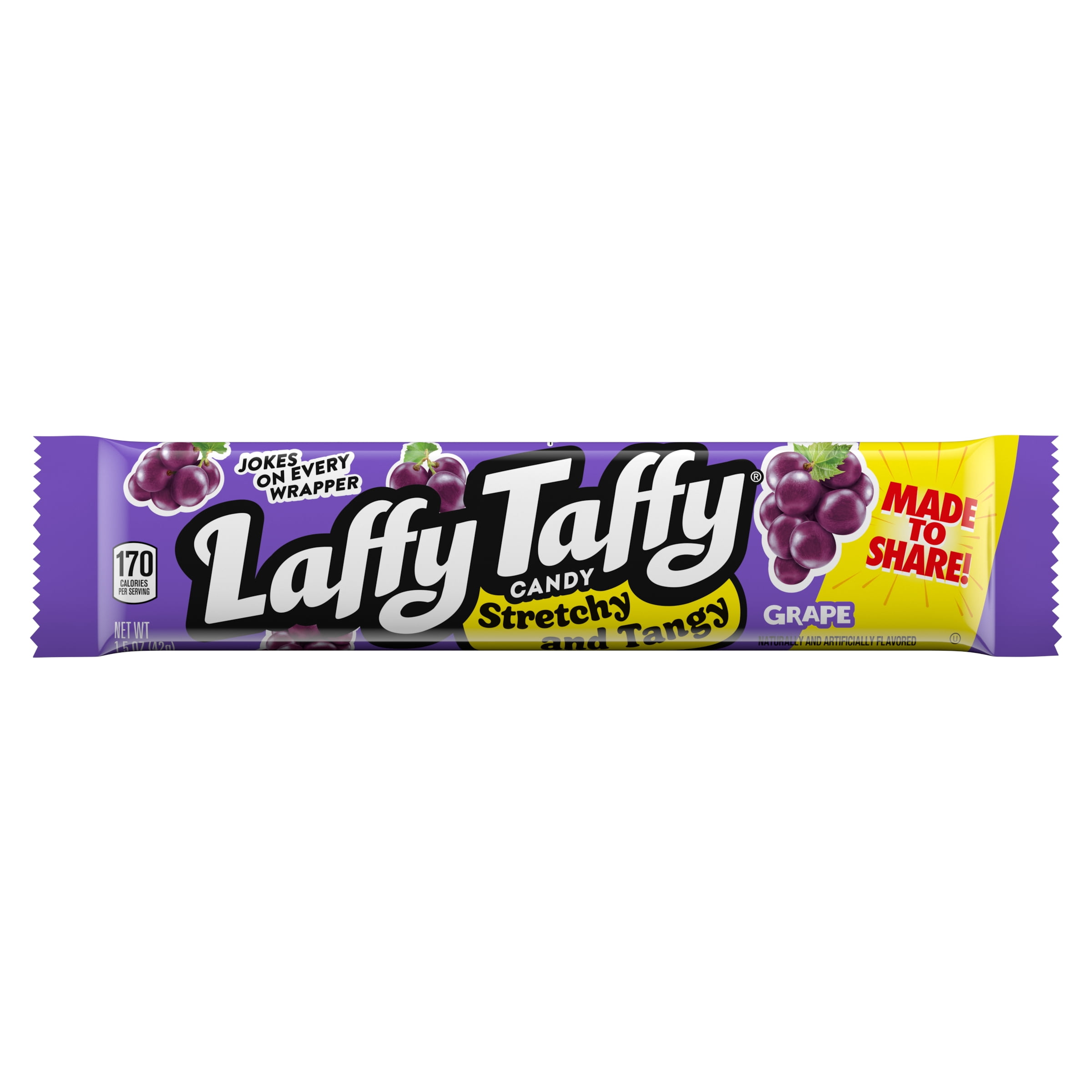 Laffy Taffy Tangy Grape Flavored Candy, Stretchy & Chewy Texture, 1.5 ...