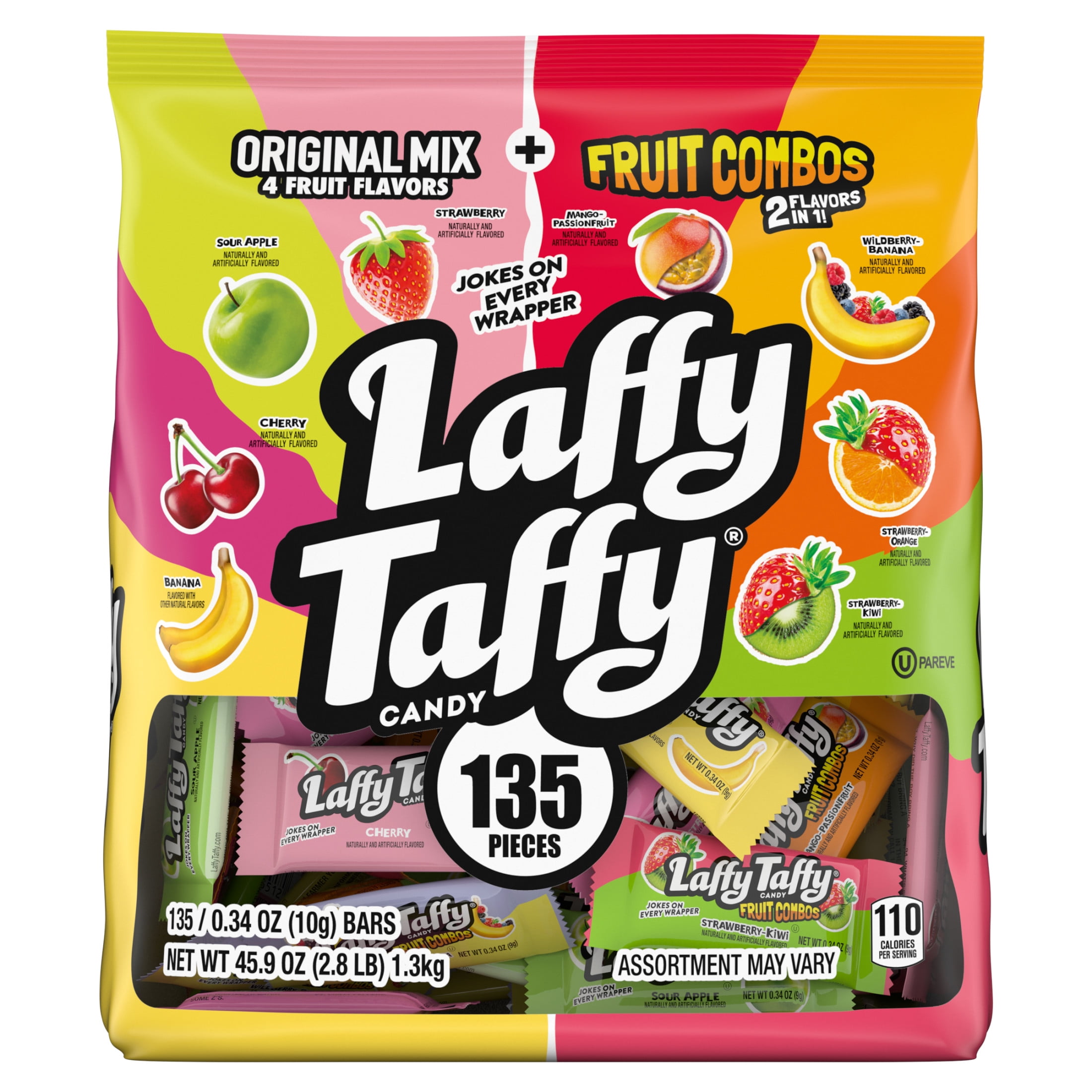 Laffy Taffy, Halloween Candy, Variety Mix Bag Fruit Flavored Candy ...