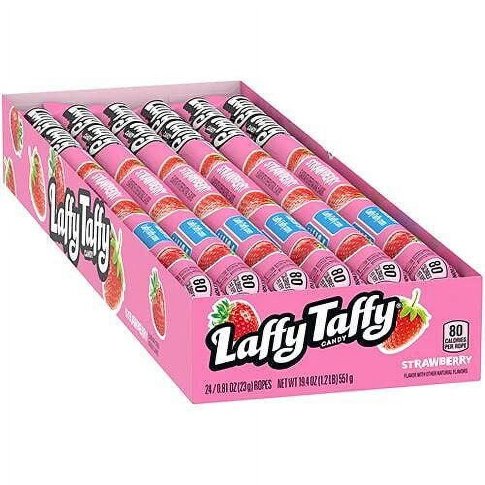 Laffy Taffy Rope, Bulk Strawberry Candy, 24-Count Box, Soft Gummy Sweet ...