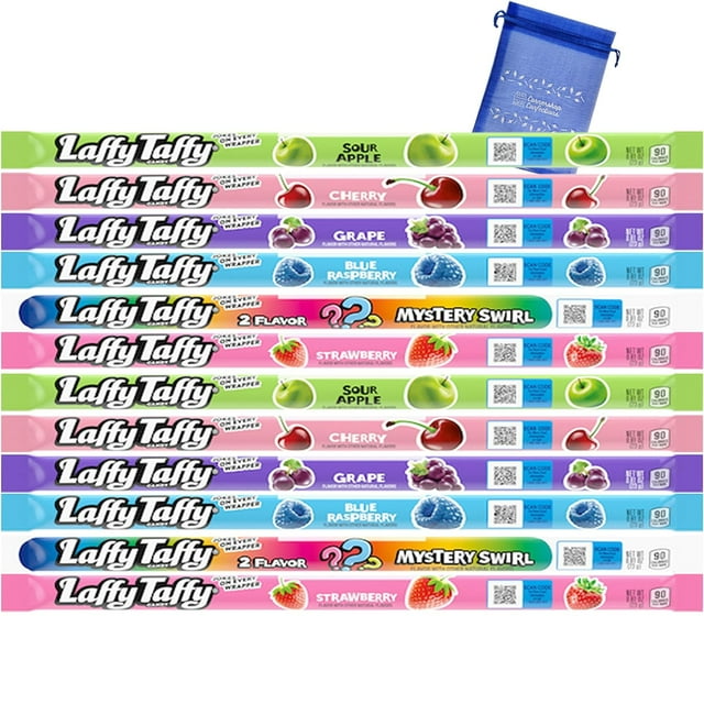 Laffy Taffy Ropes Lover's 6 Flavor Variety Pack - 12 Individually ...