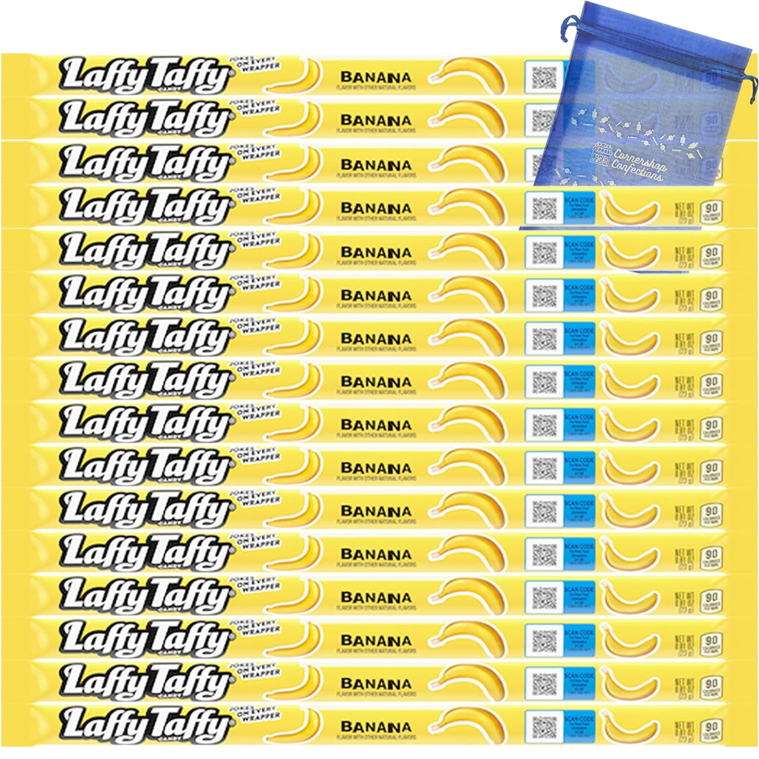 Laffy Taffy Ropes Lover's Banana Flavor Bundle Pack - 16 Individually ...