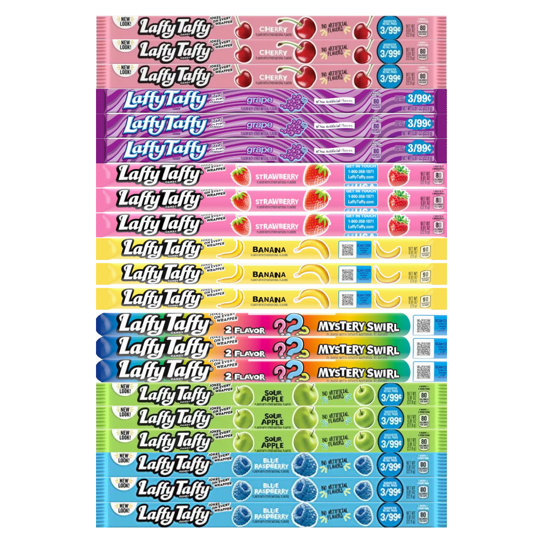 Laffy Taffy Ropes Variety Pack - 3 of Each Flavor: Strawberry, Banana ...