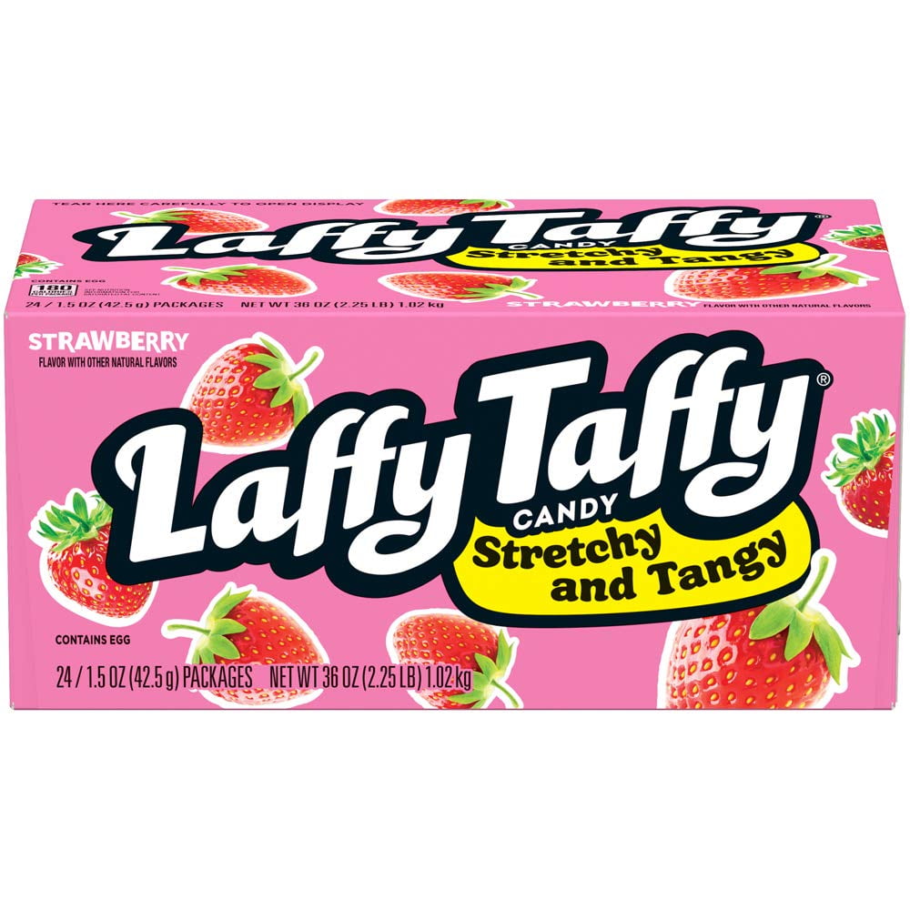Laffy Taffy Stretchy And Tangy Strawberry Candy 1 5 Ounce Pack Of 24