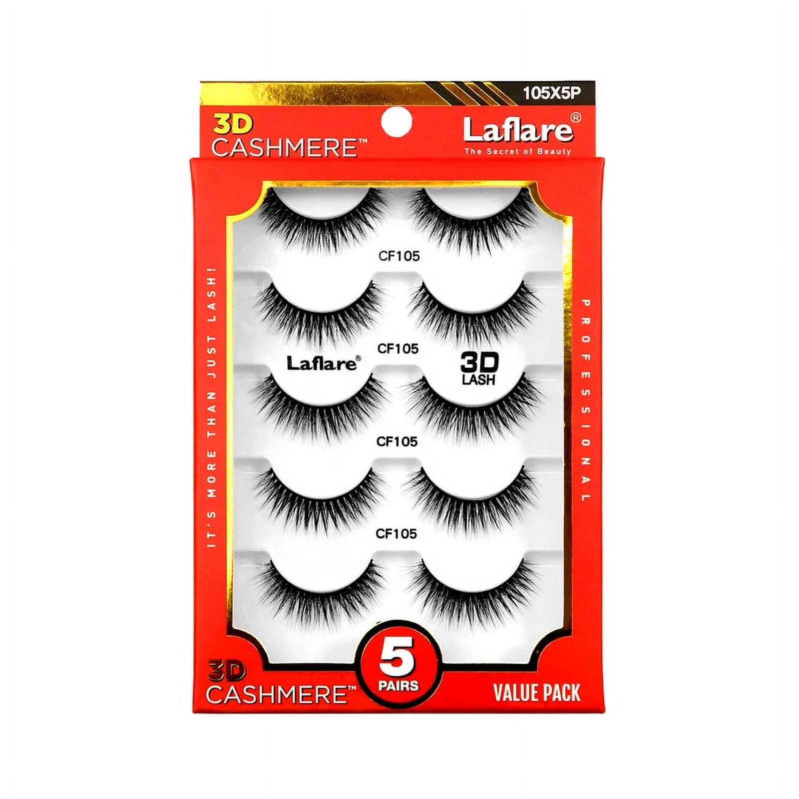 Laflare 3D Cahsmere False Eyelashes,Ultra soft & Cruelty free 5 Pairs ...