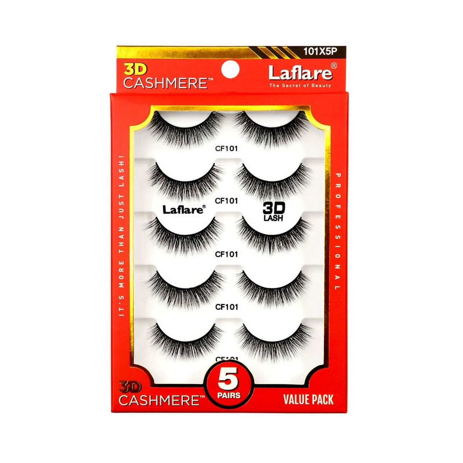 Laflare 3D Cashmere False Eyelashes,Ultra soft & Cruelty free 5 Pairs ...