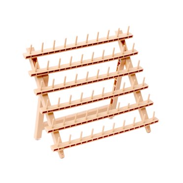 New brothread Rotating Wooden Thread Rack, 84 Spools Storage Stand for ...