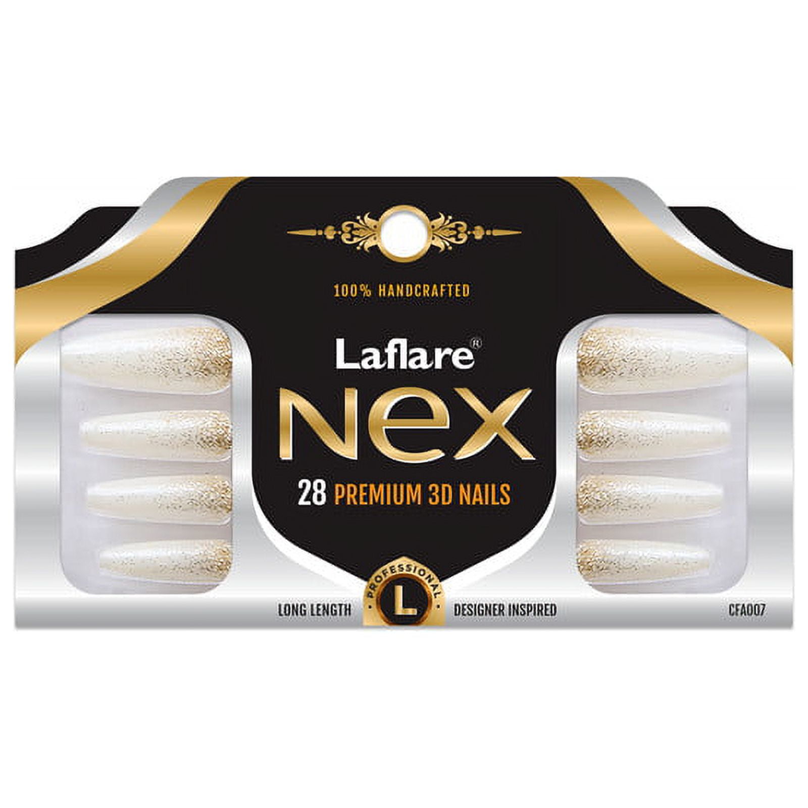 Laflare Handcrafted Press-On Nails Coffin Shape False Nails with Nail ...