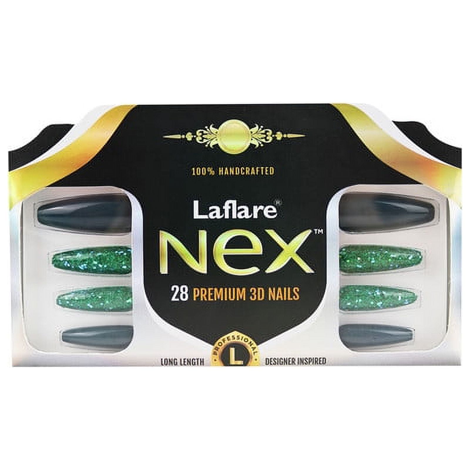 Laflare Handcrafted Press-On Nails Coffin Shape False Nails with Nail ...