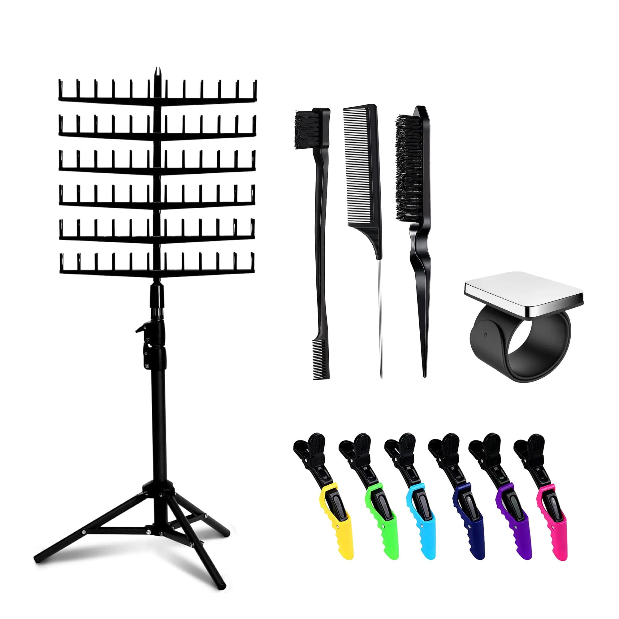 Laflare Standing Braid Hair Organizer - 144 Pegs Hair Extension Holder ...