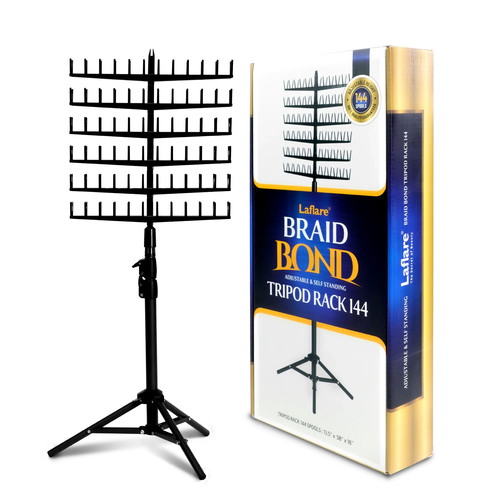 Laflare Standing Braid Hair Organizer – 144 Pegs Hair Extension Holder ...