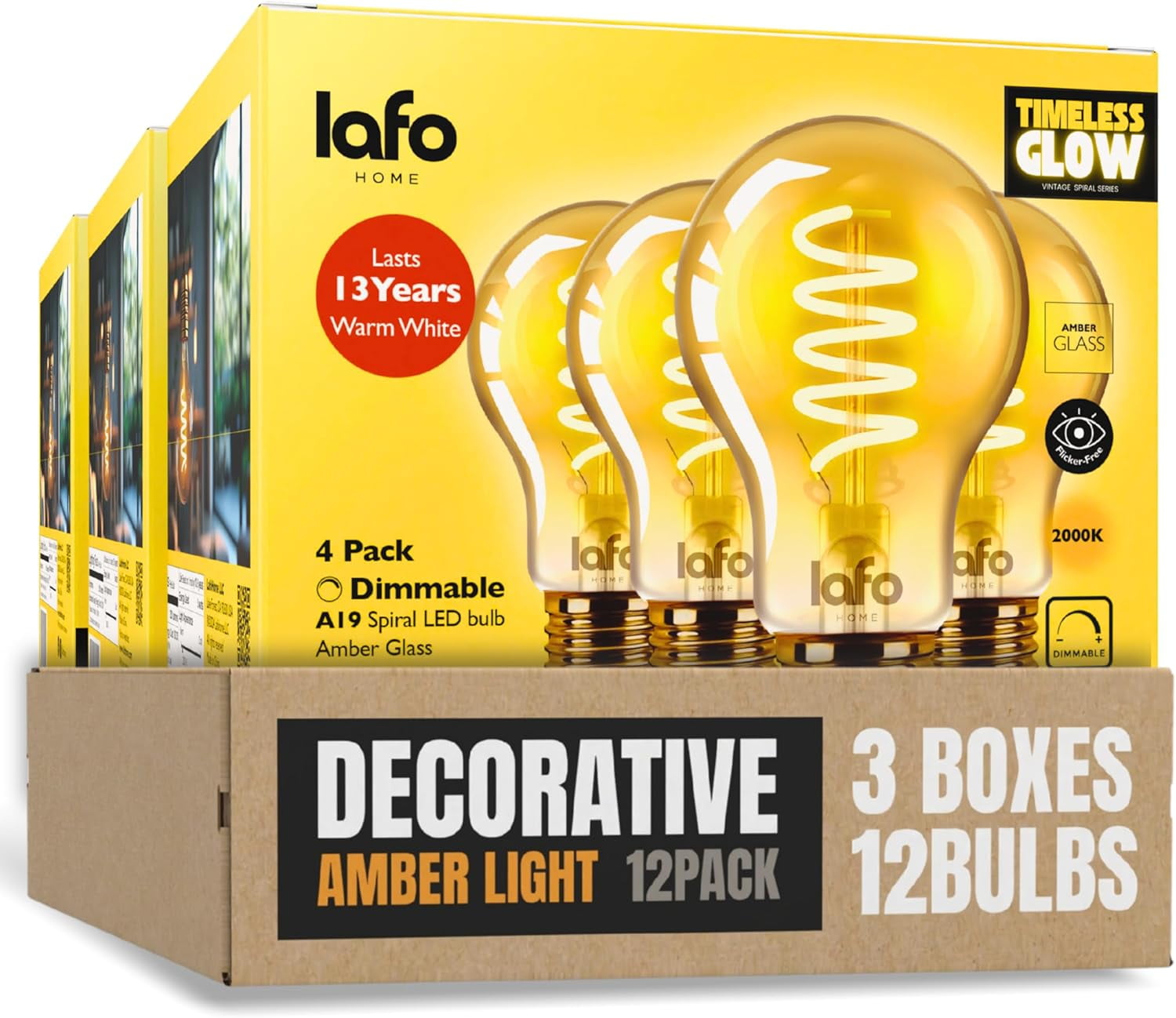 LafoHome TimelessGlow A19 LED Straight Filament Bulb, 40W Equivalent ...