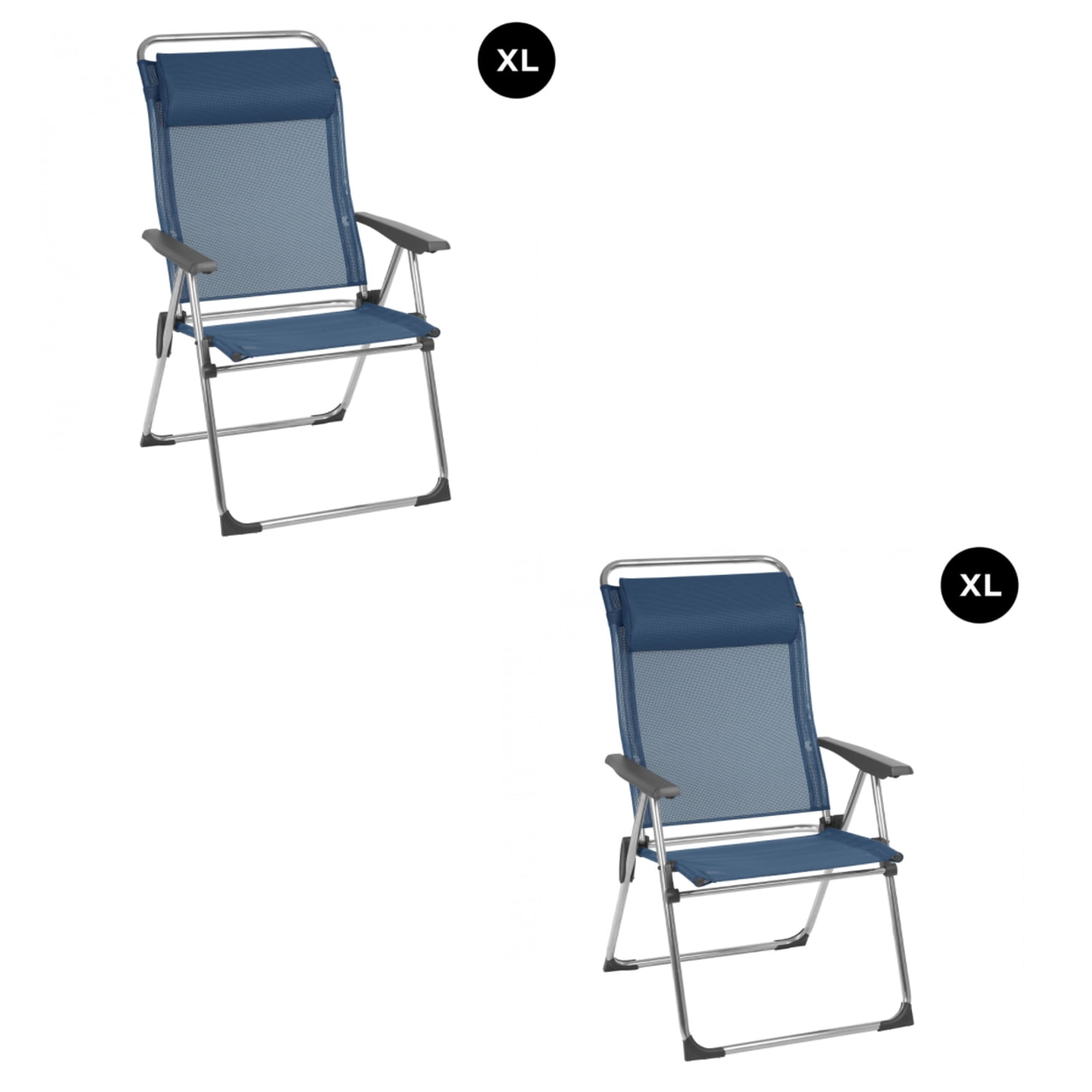 Lafuma Alu Cham XL Folding Camping Patio Mesh Sling Chair, Ocean Blue ...
