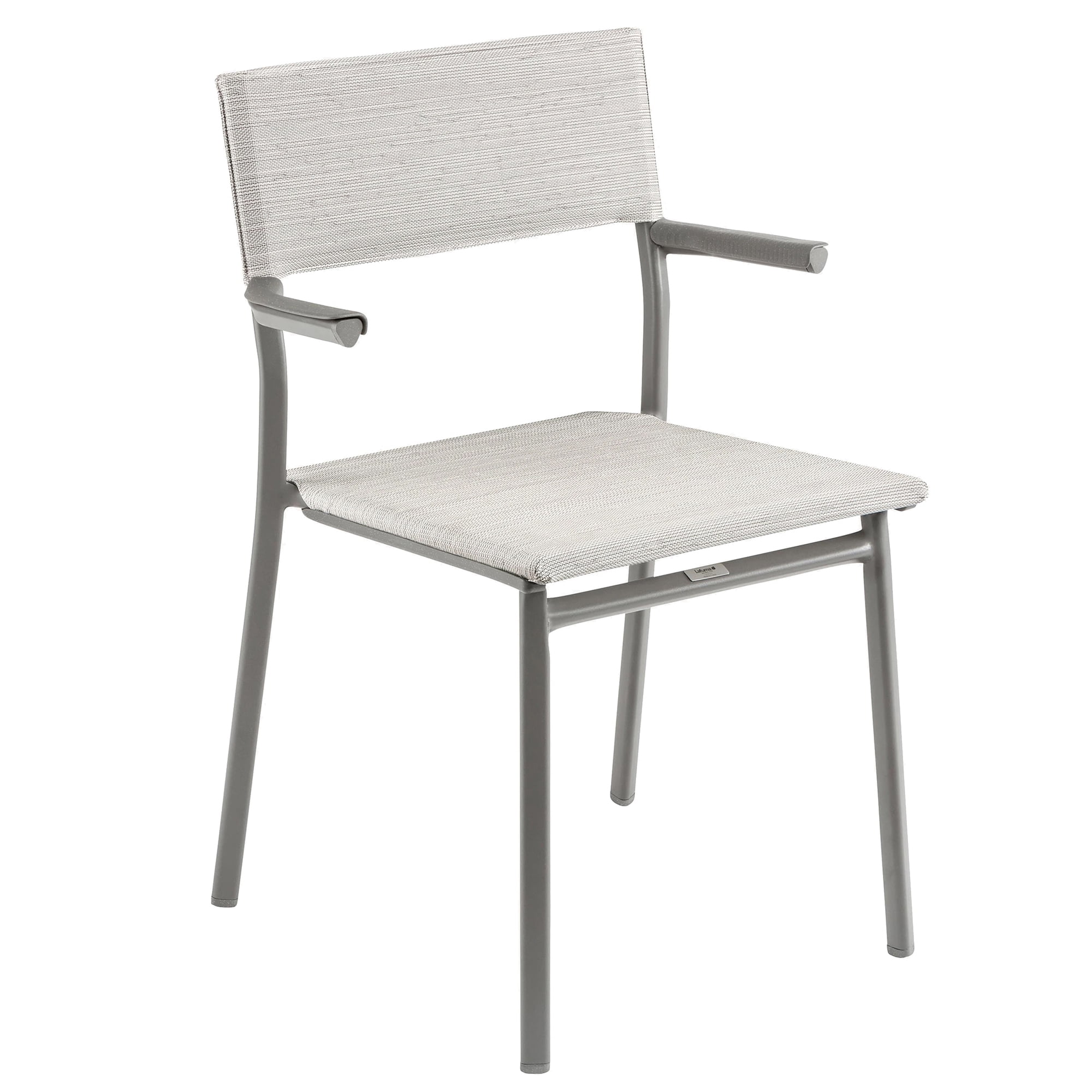 Lafuma Batyline Duo ORON Outdoor Dining Armchair, Titanium/Pebble (2 ...