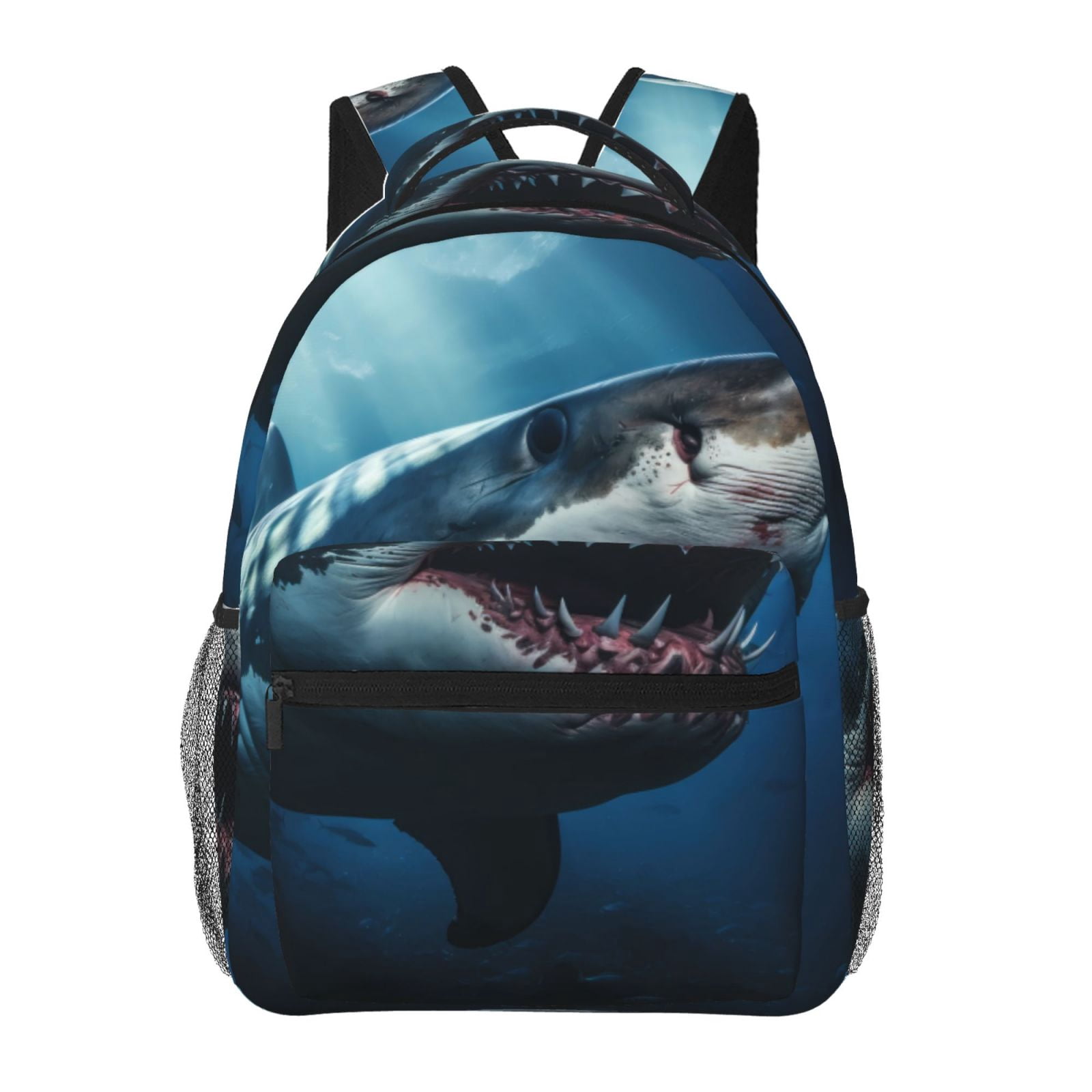 Lafuoo 3D Realistic Shark Pattern Casual Backpack, Adjustable Shoulder ...