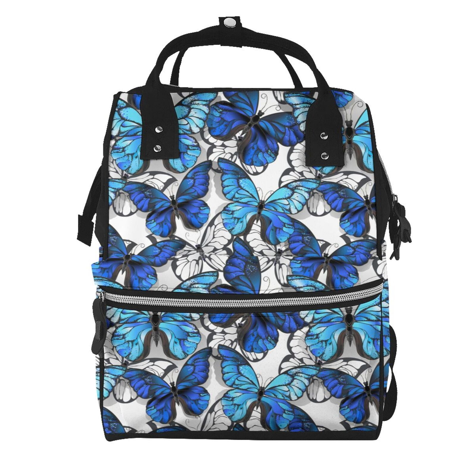 Lafuoo Blue and White Butterflies Pattern Multifunctional Mommy ...
